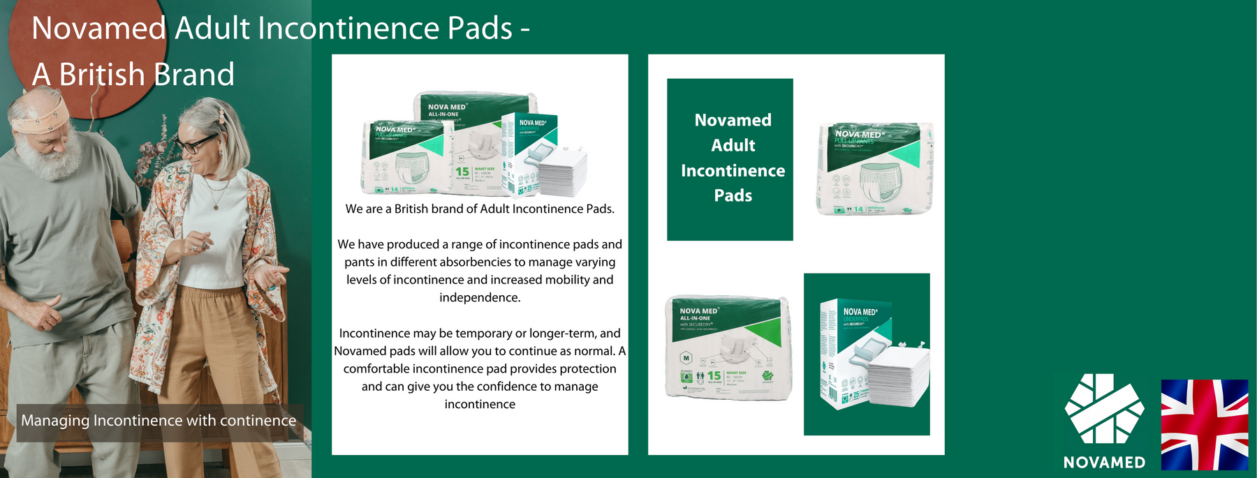 Novamed Pads | Adult Incontinence Range Nappies, Pants and Pads